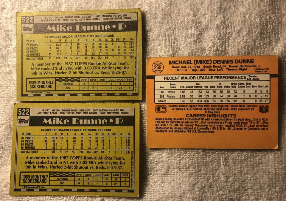 Mike Dunne Baseball Cards Lot MLB | eBay
