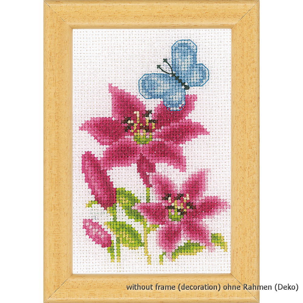 Vervaco Miniature counted cross stitch kit Flowers and Butterflies Set ...
