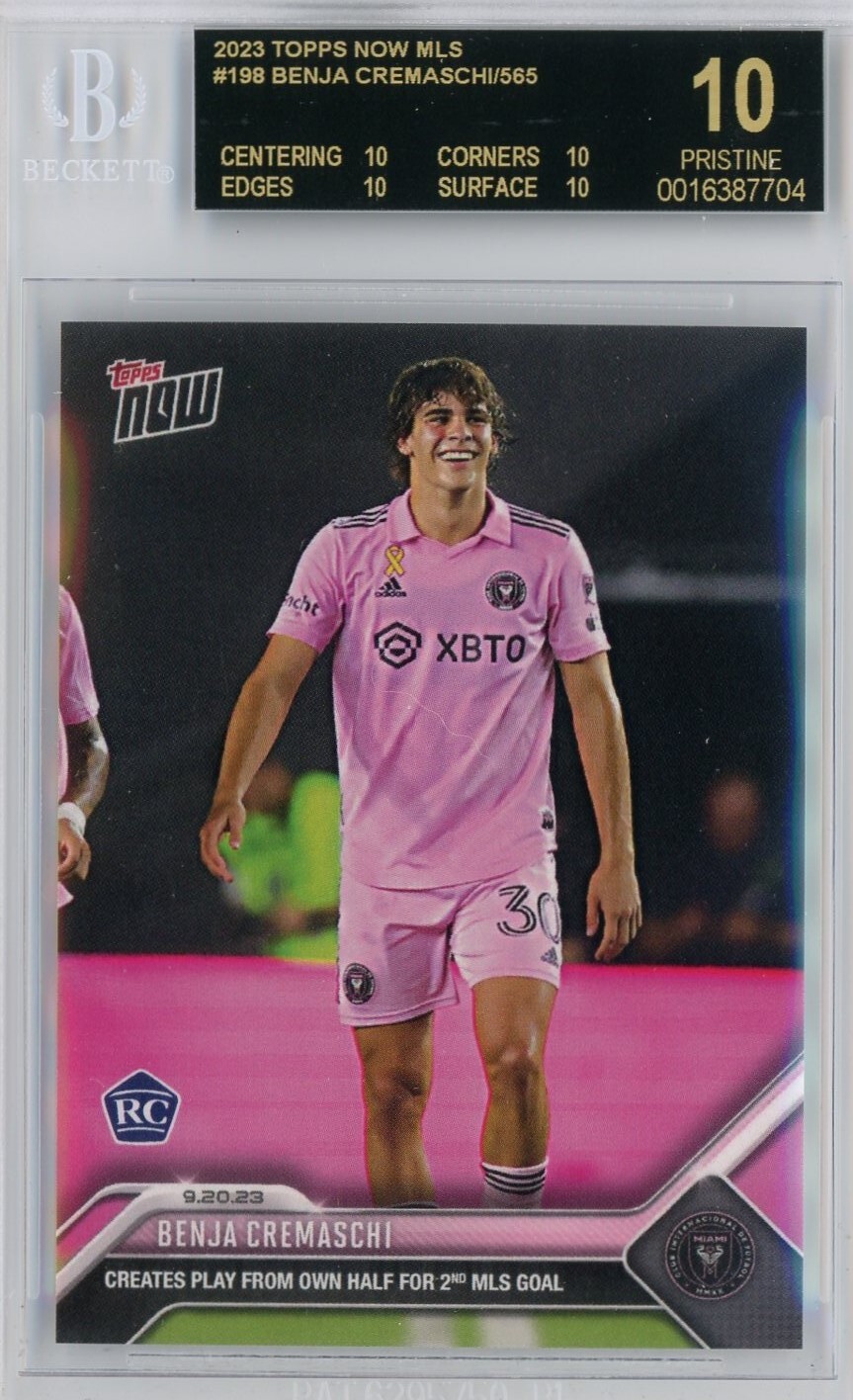 2023 TOPPS NOW MLS #198 INTER MIAMI CF - BENJA CREMASCHI RC - BGS BLACK ...