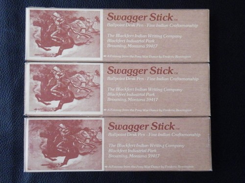 3 Partial DRY Swagger Stick Ballpoint Pens Blackfoot Indian Co ...