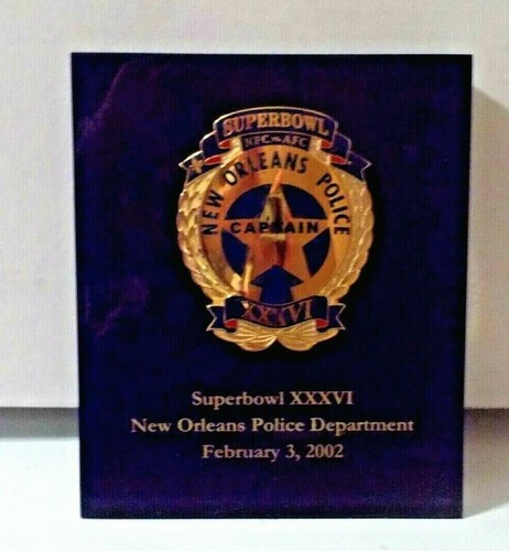 tom brady wins 2002 NOPD NEW ORLEANS SUPER BOWL XXXVI BADGE IN LUCITE ...