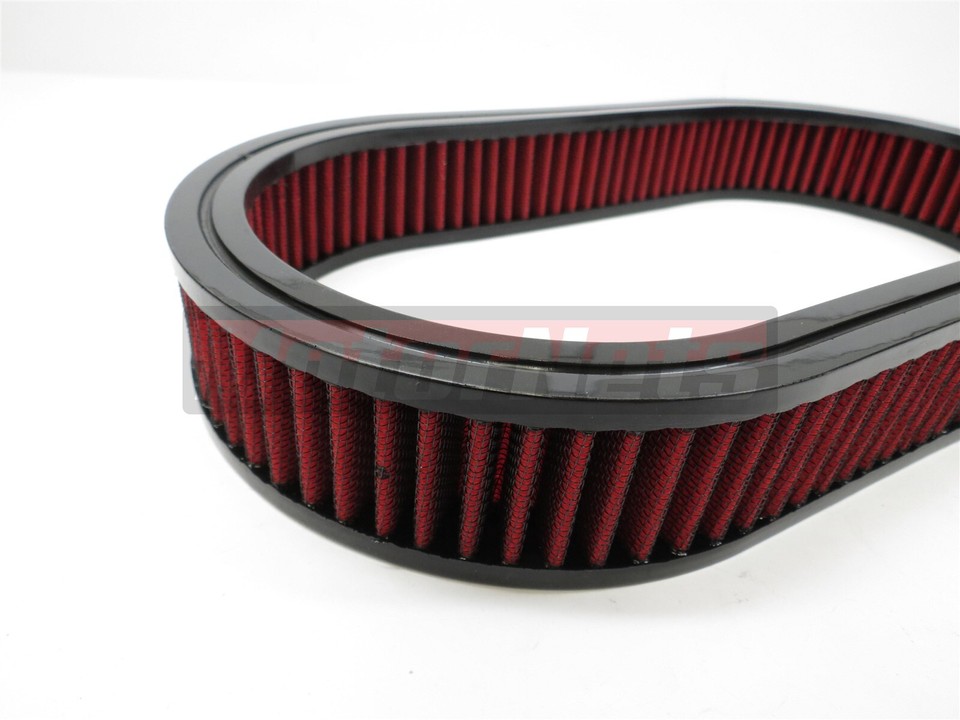 15"x2" Red Oval Washable Air Cleaner Element Filter Chevy Ford SBC BBC ...