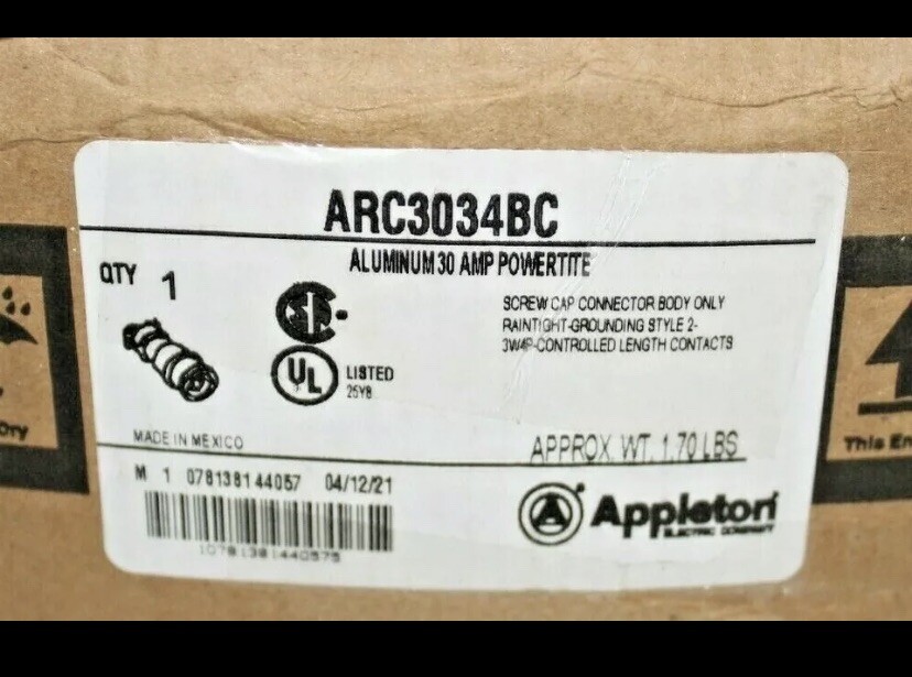 Appleton ARC3034BC N 30a 4 Wire 3 for sale online | eBay