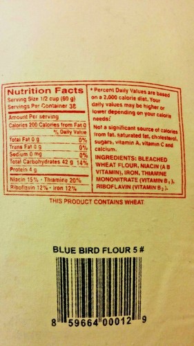 5 pound Blue Bird Flour Make great Fry Bread Cortez Mill in Cloth Bag ...