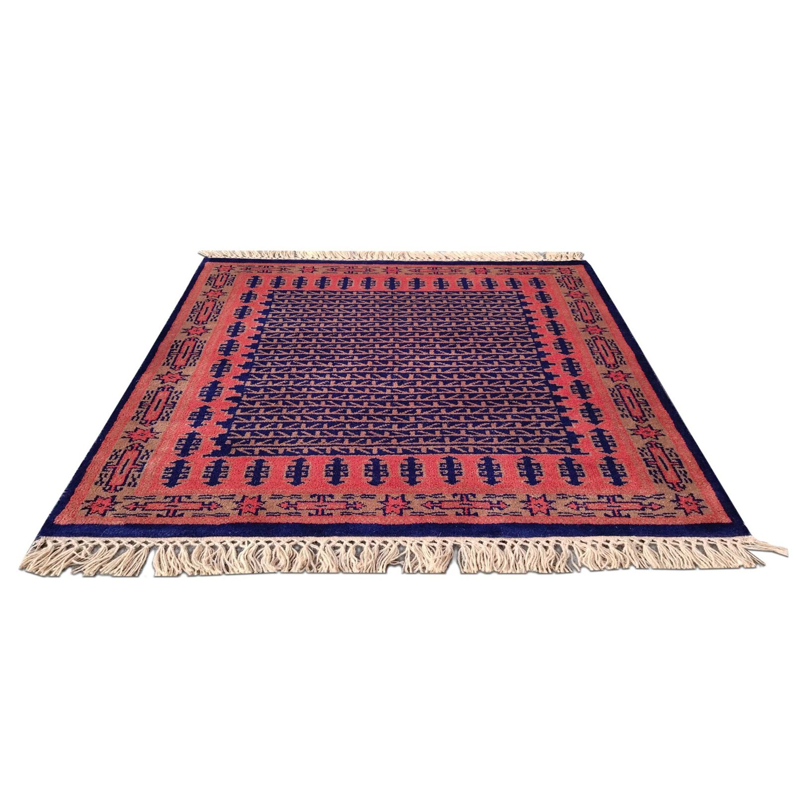 Amma Carpets Hand Knotted Woolen Rug Black 3x3 feet Luxury ...