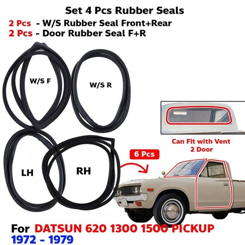 Windshield Front Rear Door Rubber Seal Set 4 Fits Datsun 620 Pickup ...