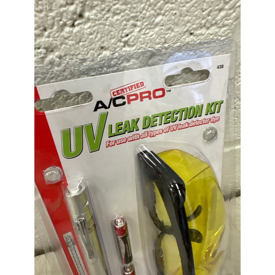 Certified A/C Pro UV Leak Detection Kit UV Light with Safety Glasses ...