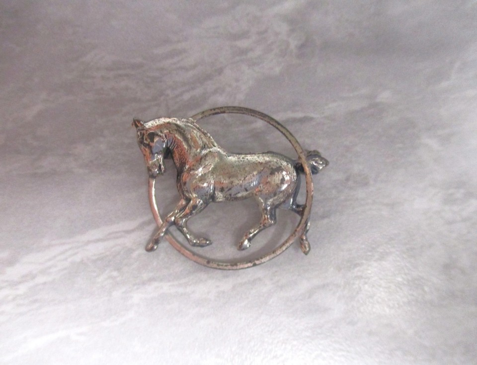 Vintage Glode Sterling Silver Double Horsehead Brooch Pin | eBay
