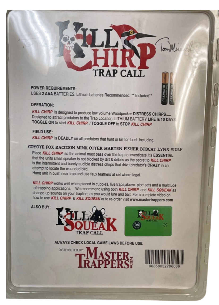 Kill Chirp Trap Call Miranda-Wells Master Trappers Trapping Supplies | eBay
