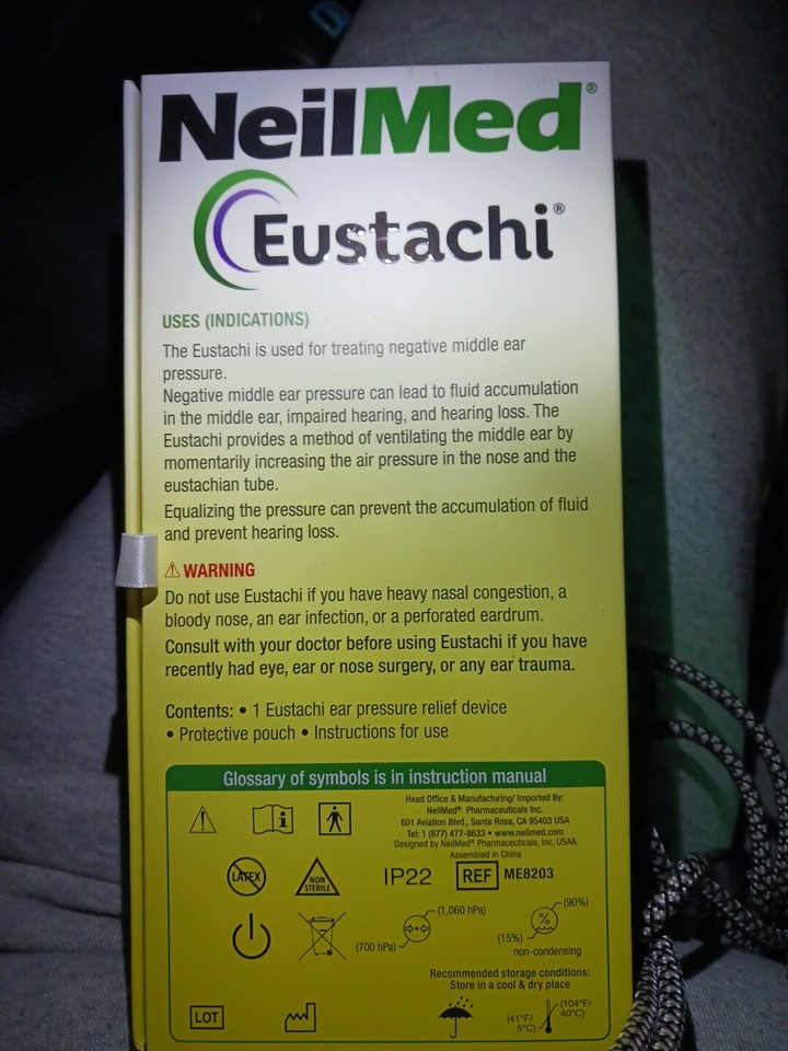 NEILMED Eustachi Eustachian Ear Pressure POP Blocked Ears NEW SEALED ...