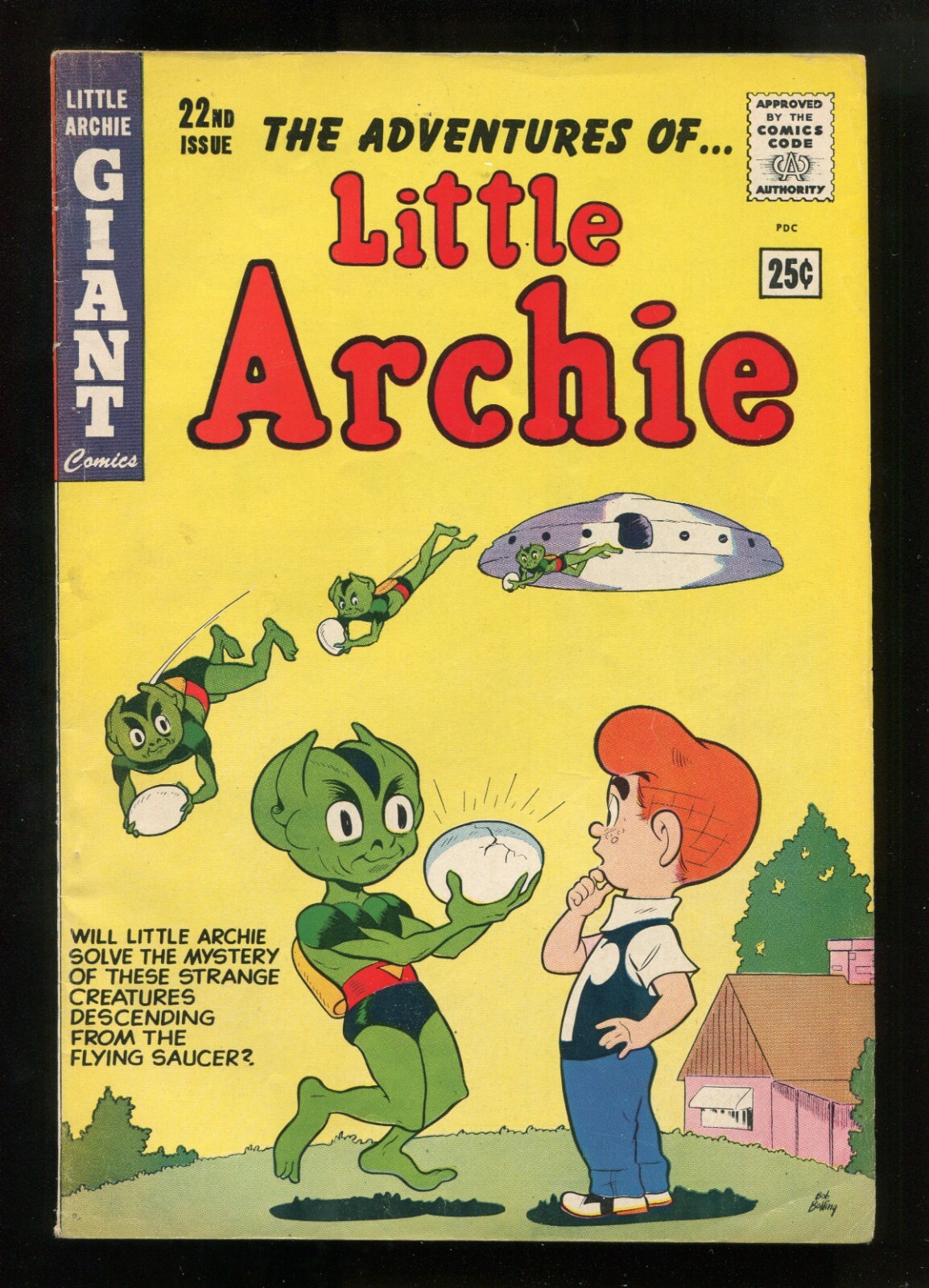ADVENTURES OF LITTLE ARCHIE #22 - CLASSIC UFO / ALIENS COVER - GIANT ...