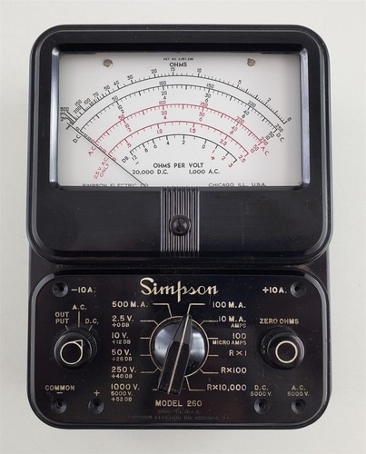 Simpson Model 260 Multimeter No Probes and No Handle for Parts or ...