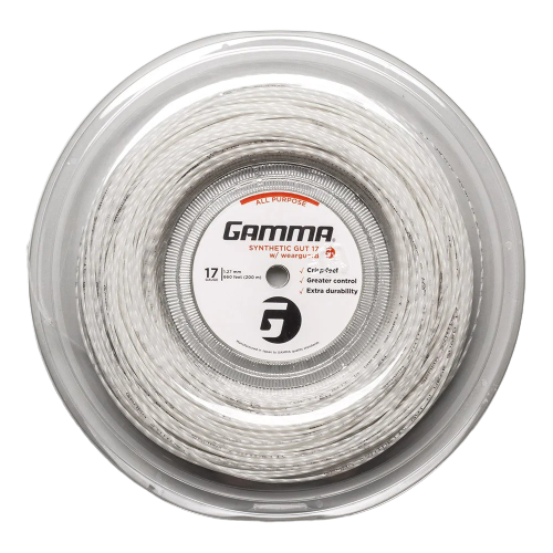 Gamma Synthetic Gut 17/1.27 w/ Wearguard Tennis String Reel (White) | eBay