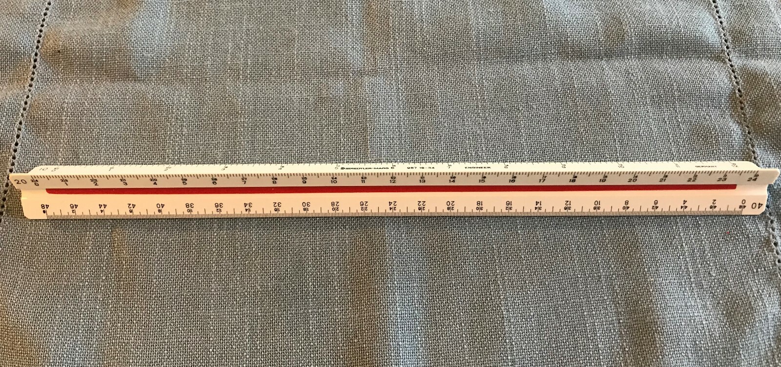 Staedtler-Mars 12” Triangular Scale Ruler 987 18-34 Engineer Germany ...