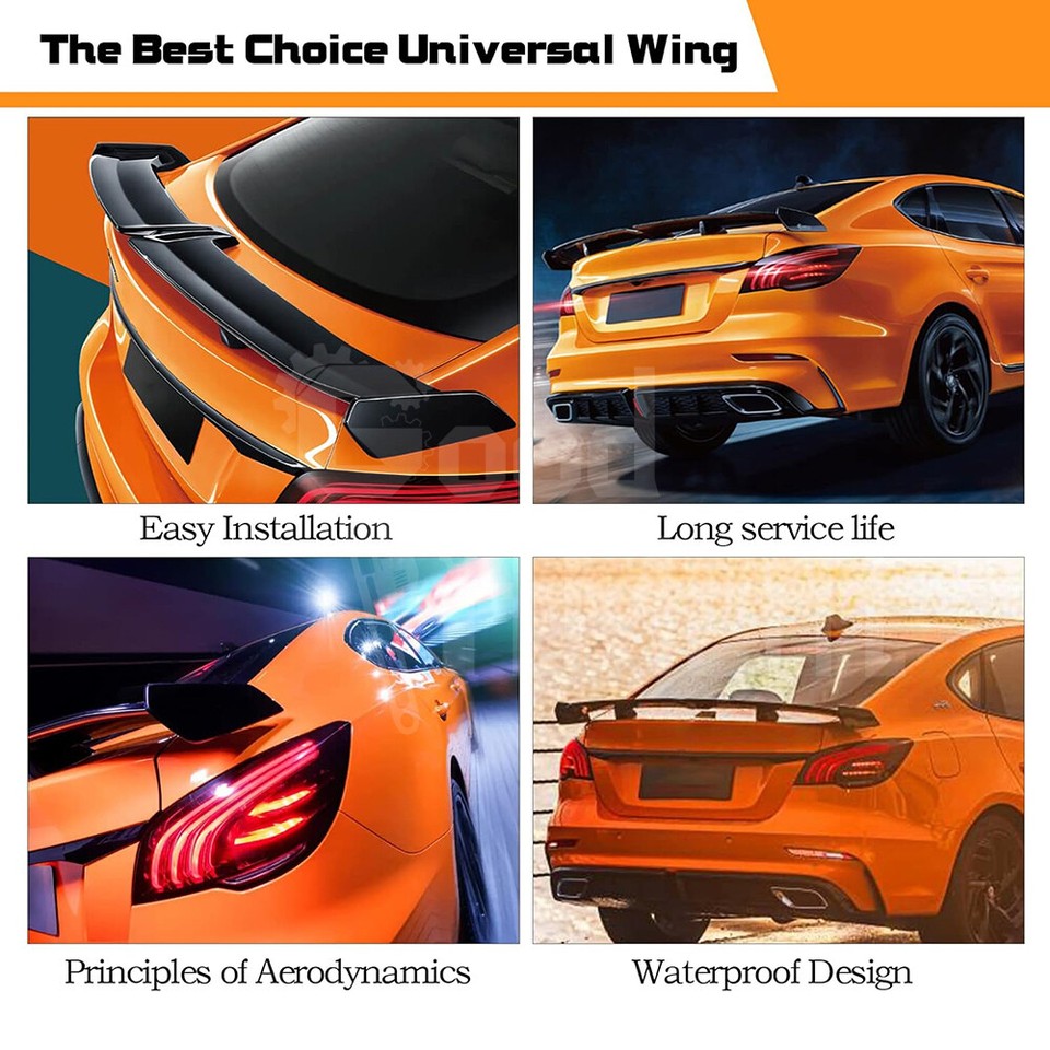 55" Rear Trunk Spoiler Wing Sedan Carbon Fiber PRO Style For Honda ...