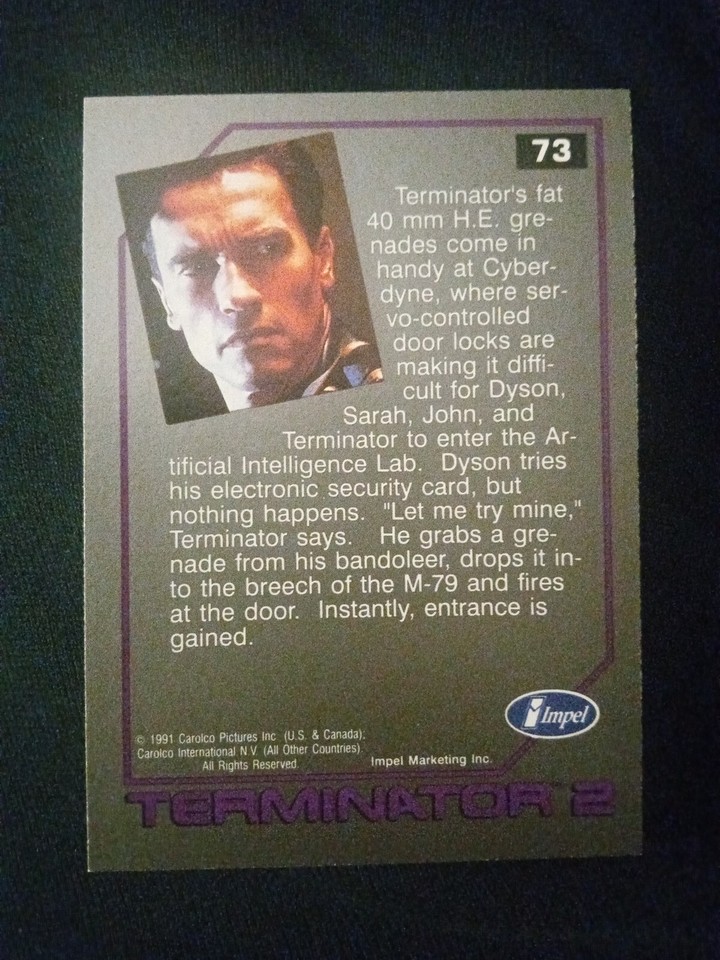 1991 Impel Terminator 2: Judgement Day #73 Let Me Try Mine. | eBay