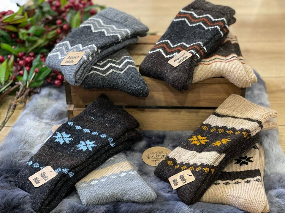 Alpaca Thermal Wool Socks for Women and Men - 1 PAIR - Thick Knitted | eBay