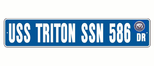 USS TRITON SSN 586 Street Sign 6 x 30 Military USN BW | eBay