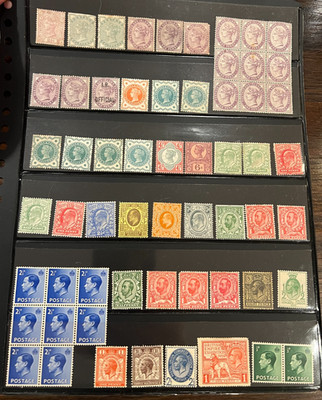 GB QV KEVII KGV Mint Lot 2 1/2d MINT Plate 9 1d Lilac Block 9 3d & 4d ...