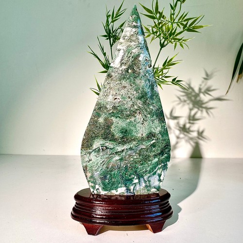 4.8LB Natural Water Grass Agate Crystal Products Water Drop Polishing ...