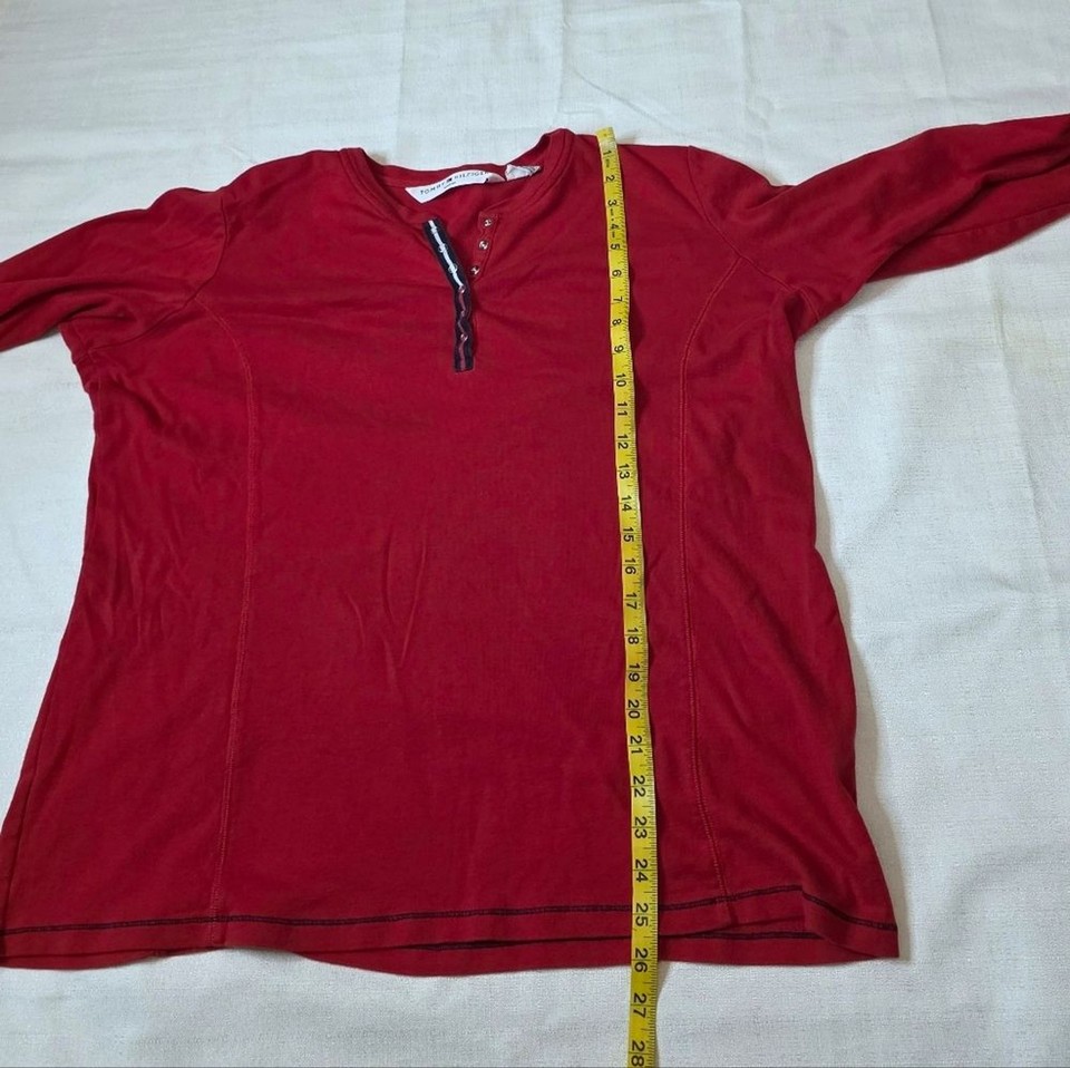 Tommy Hilfiger Red Quarter Button Top Size 2X | eBay