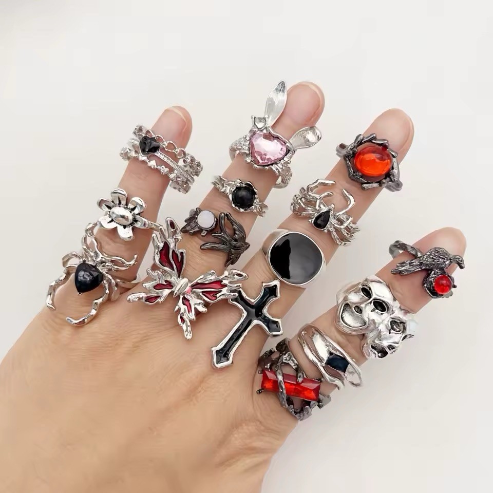 20 Bulk Lot Stainless Steel Rings For Men And Women Goth Fashion Ring ...