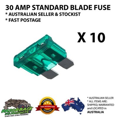 10pcs / 30 Amp Standard Blade Fuse - Green Car Truck Auto Fuses 30A ...