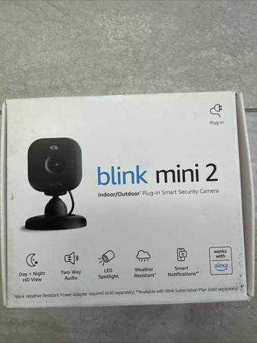Model Blink Mini 2 Indoor Outdoor 1080p Plug-In Security Camera BLACK ...