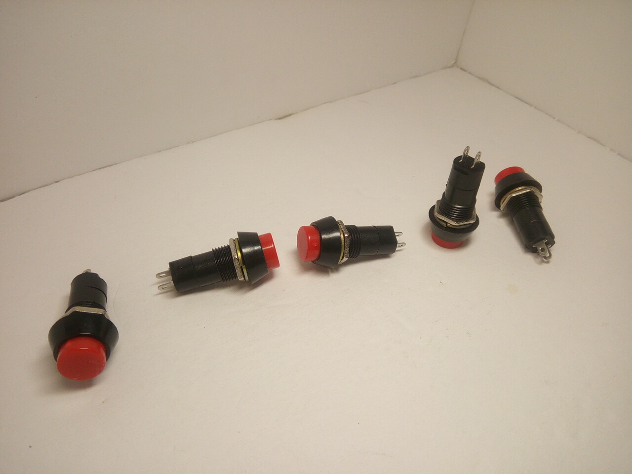 5X Pack Maintained Round Red On Off 2 Pins Push Button Power Switch 3A ...