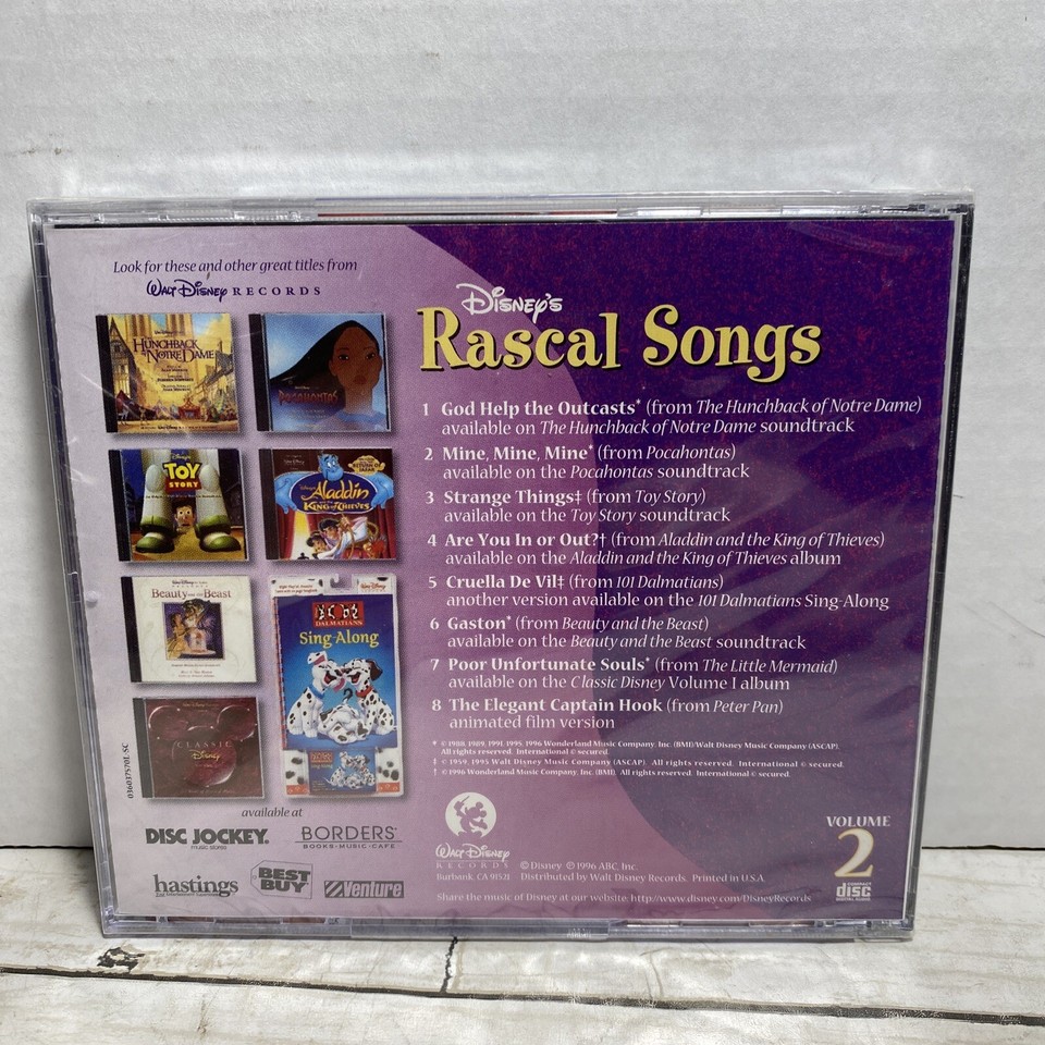 Disneys Rascal Songs Volume 2 Music CD McDonalds Celebrates Disney ...