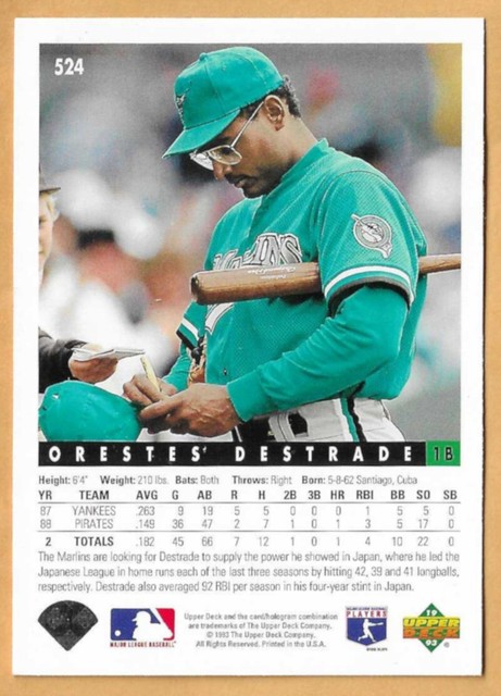 1993 Upper Deck - #524 Orestes Destrade for sale online | eBay