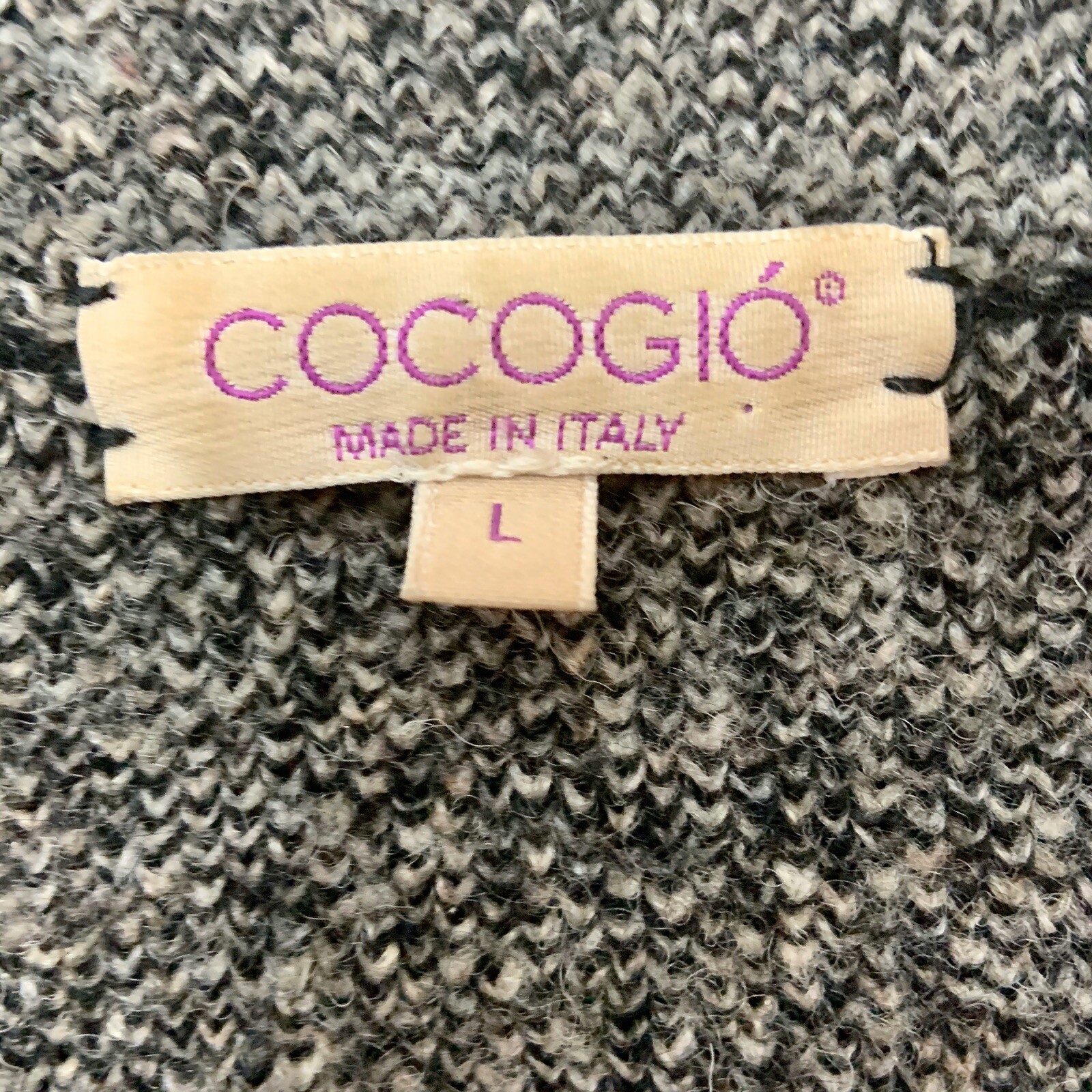 Cocogio Italy Gray Black Button Front Blazer Wool Acrylic Blend Tweed ...