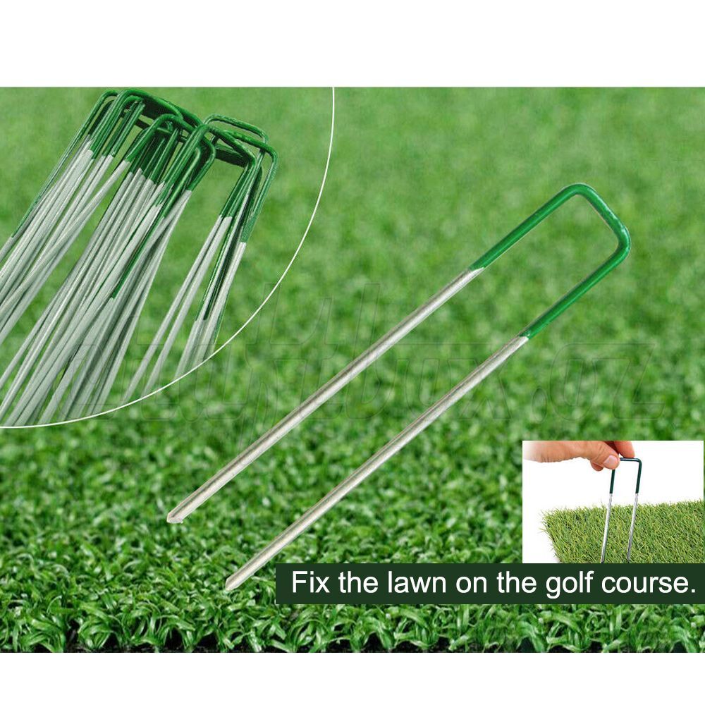 Primeturf Synthetic Artificial Grass Pins Fake Lawn Turf Weedmat U Pegs ...