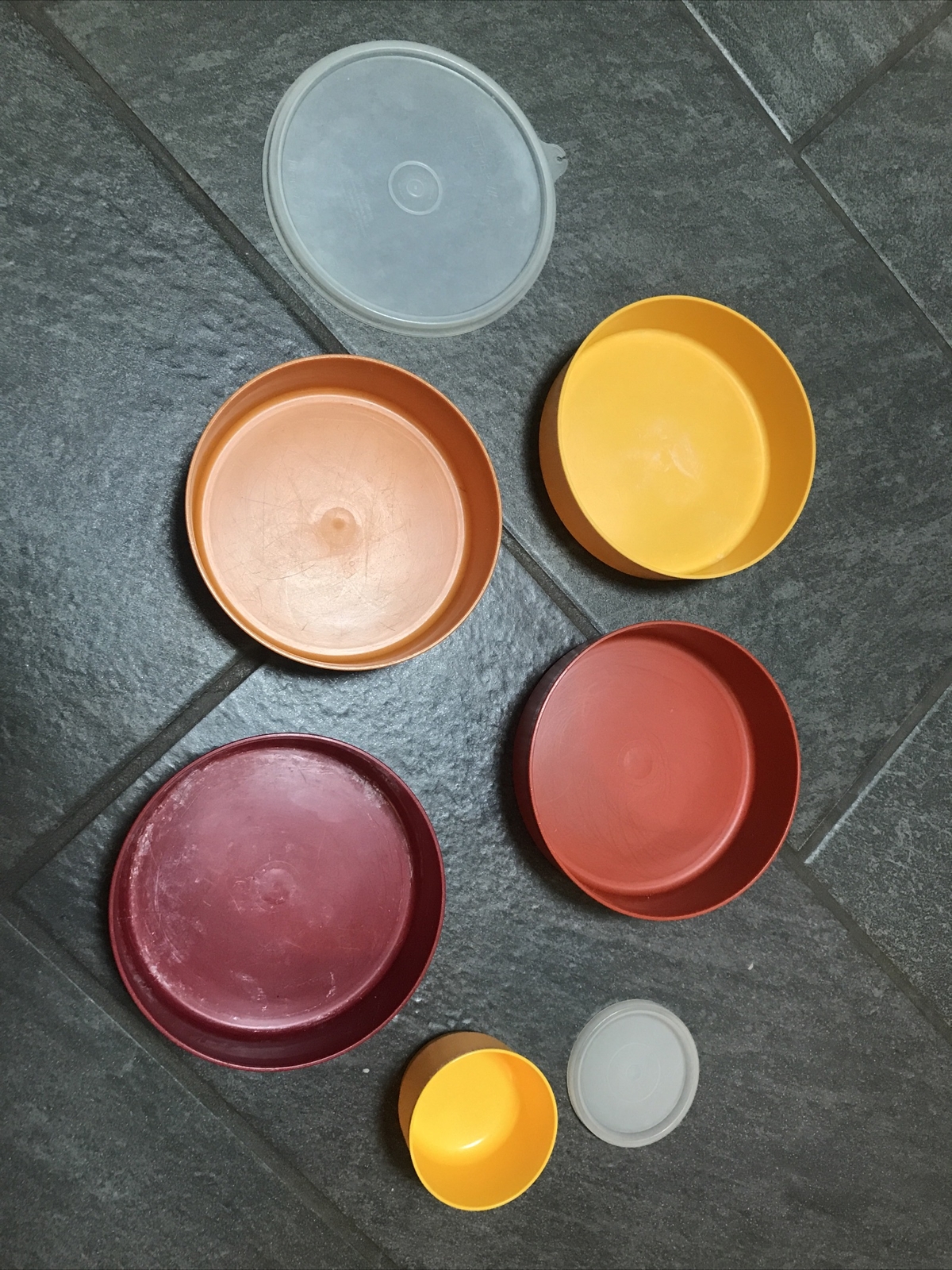 Tupperware Wonder Bowls Cereal Harvest Colors Lot of 4 #1405 One Lid ...