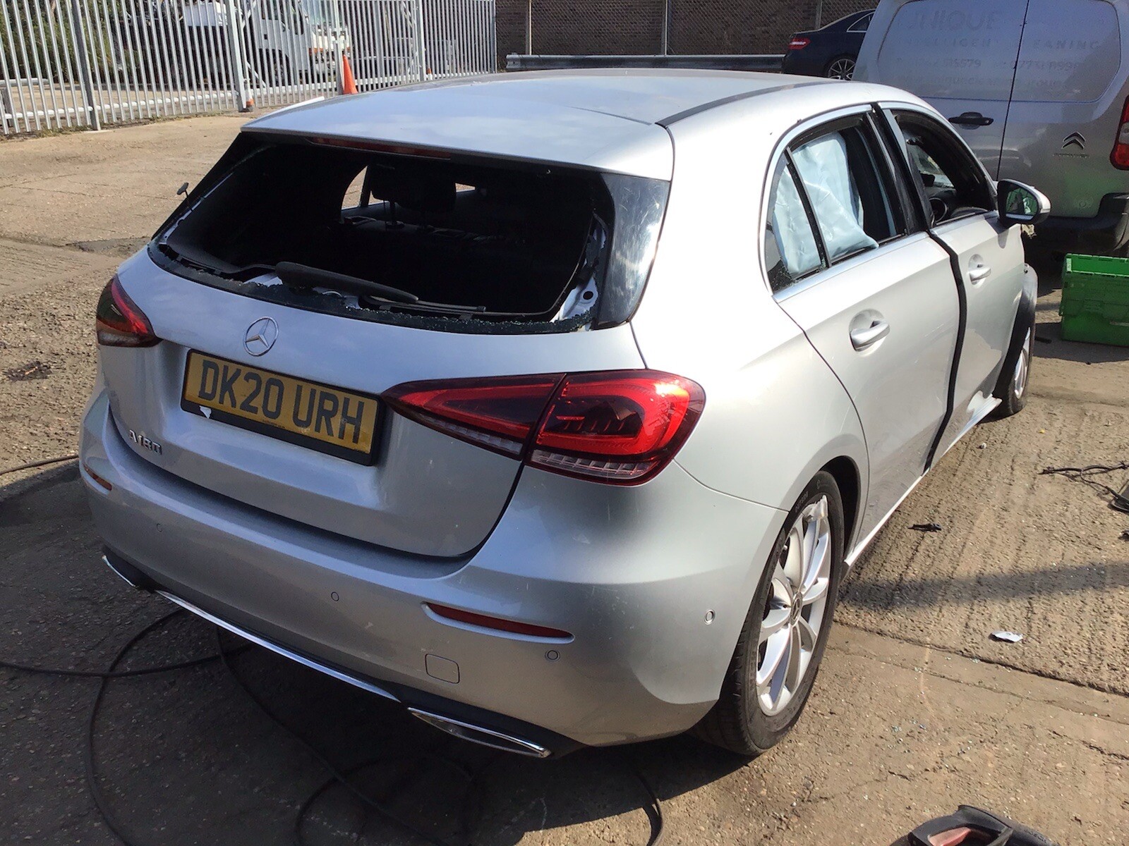 MERCEDES A CLASS W177 REAR BENCH SEATS HALF LEATHER BLACK & ANTHRACITE ...