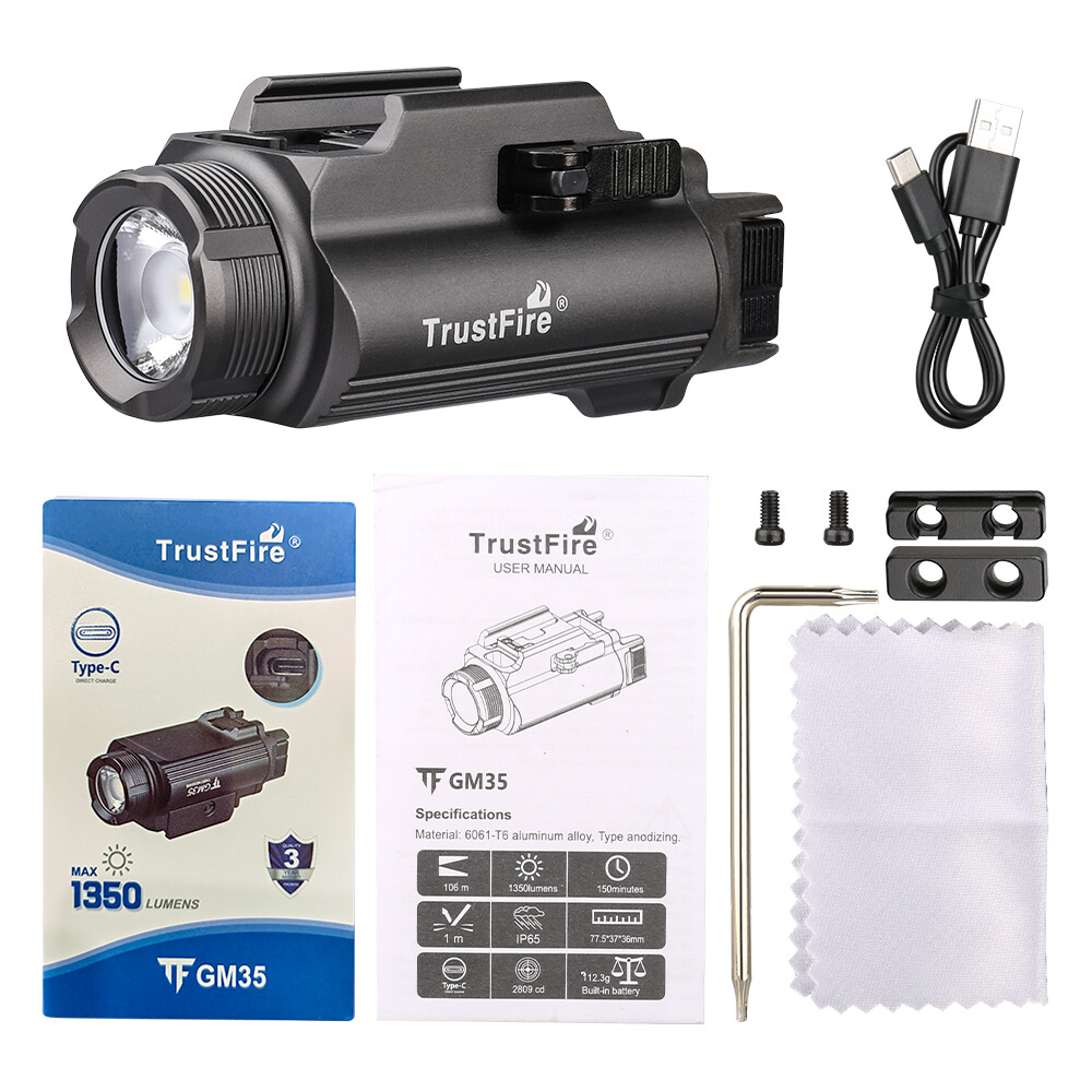TrustFire GM35 Pistol Light,1350 LM Ultra Bright Pistol Gun Light Led ...