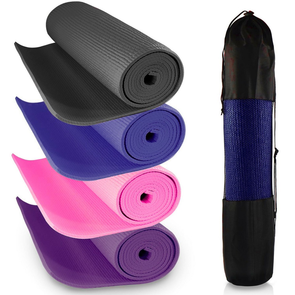 YOGA MAT GYM FITNESS EXERCISE ECO FRIENDLY FOAM NON SLIP PILATES PHYSIO ...