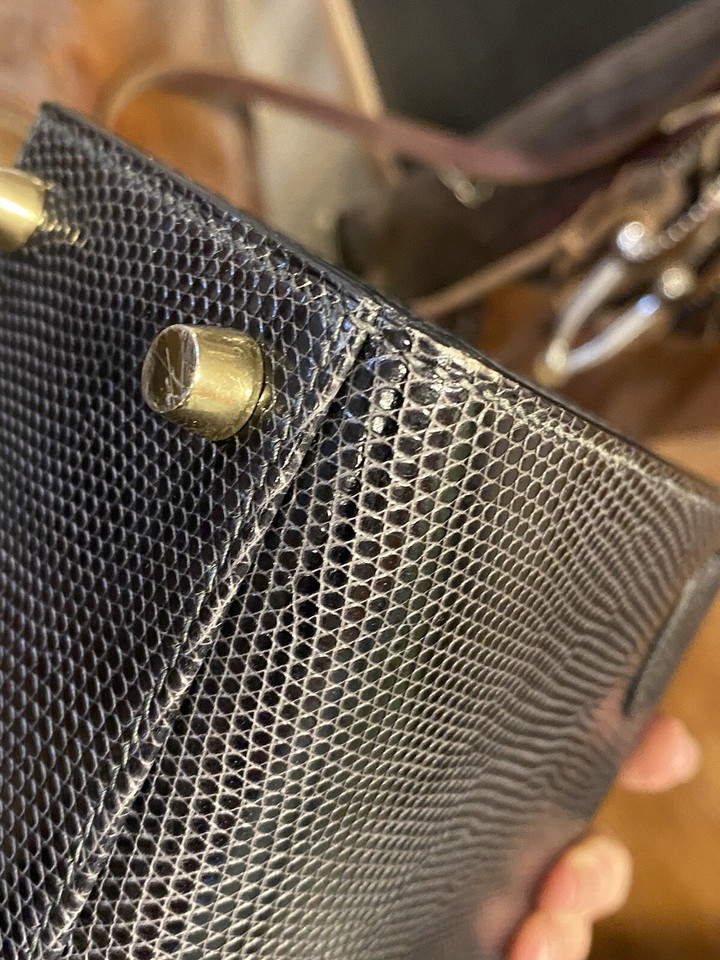 Hermes Lizard Mini Kelly 20 Blue Marine Rare Shoulder Style Gold ...