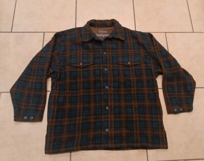 Vtg Rare Le Collezioni Structure M Men's Jacket Shirt Wool Brown Plaid ...
