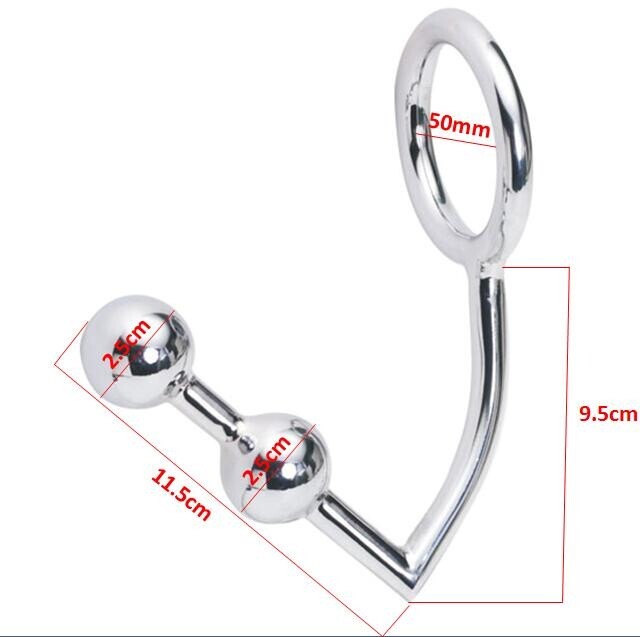 Chastity Cock Lock Anal Plugs with Ball Metal Anal Hook Ring Inner Diam:50mm | eBay