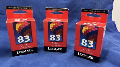 Lot 3 Genuine Lexmark 83 Color Inkjet Ink Cartridges 18L0042 Print ...
