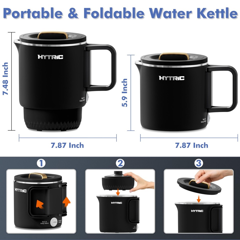 Travel Electric Kettle, 650ML Foldable Small Kettle, Portable Water ...