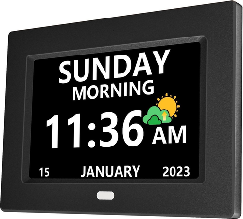 7 Inch Digital Clock with Day and Date for Elderly Alzheimer'S Clock ...