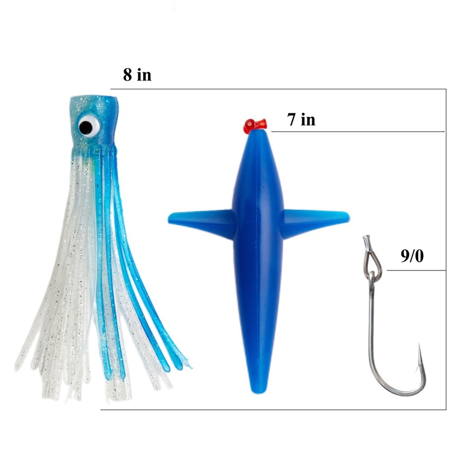Trolling Lures Saltwater Chain Bird Teaser Big Game Fishing Baits Tuna ...