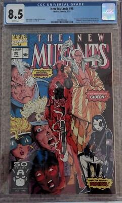 The New Mutants 98 cgc 8.5 1st Deadpool Gideon Marvel 1991 never ...