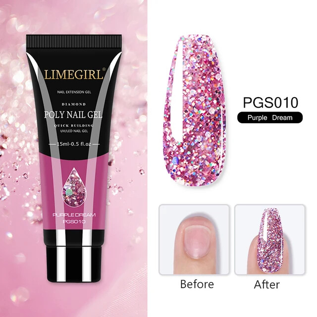 Nail Extension Poly Nail Gel Set With Nail Tips Dual Form Quick Dry ...
