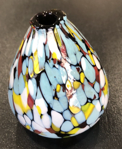 NEW Hand Blown Pearlessence Art Glass Confetti Mini Bud Vase Reed ...