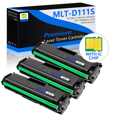 3 PACK Toner Cartridge MLTD111S MLT-D111S For Samsung 111S Xpress ...