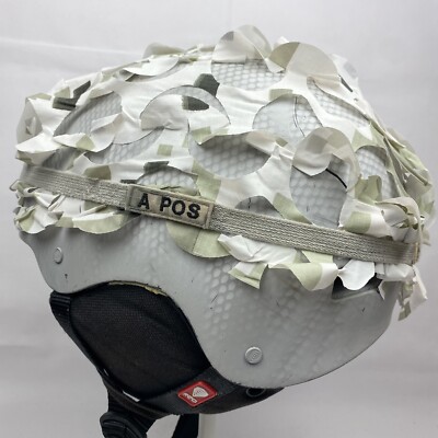Digital Snow/White Reversible Camo Net Helmet Cover Sniper Ghillie ...