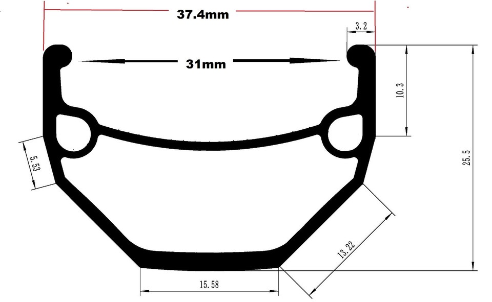 26" (559) MTB Downhill Jump Dirt Bike 20mm Thru Axle Front Wheel ...